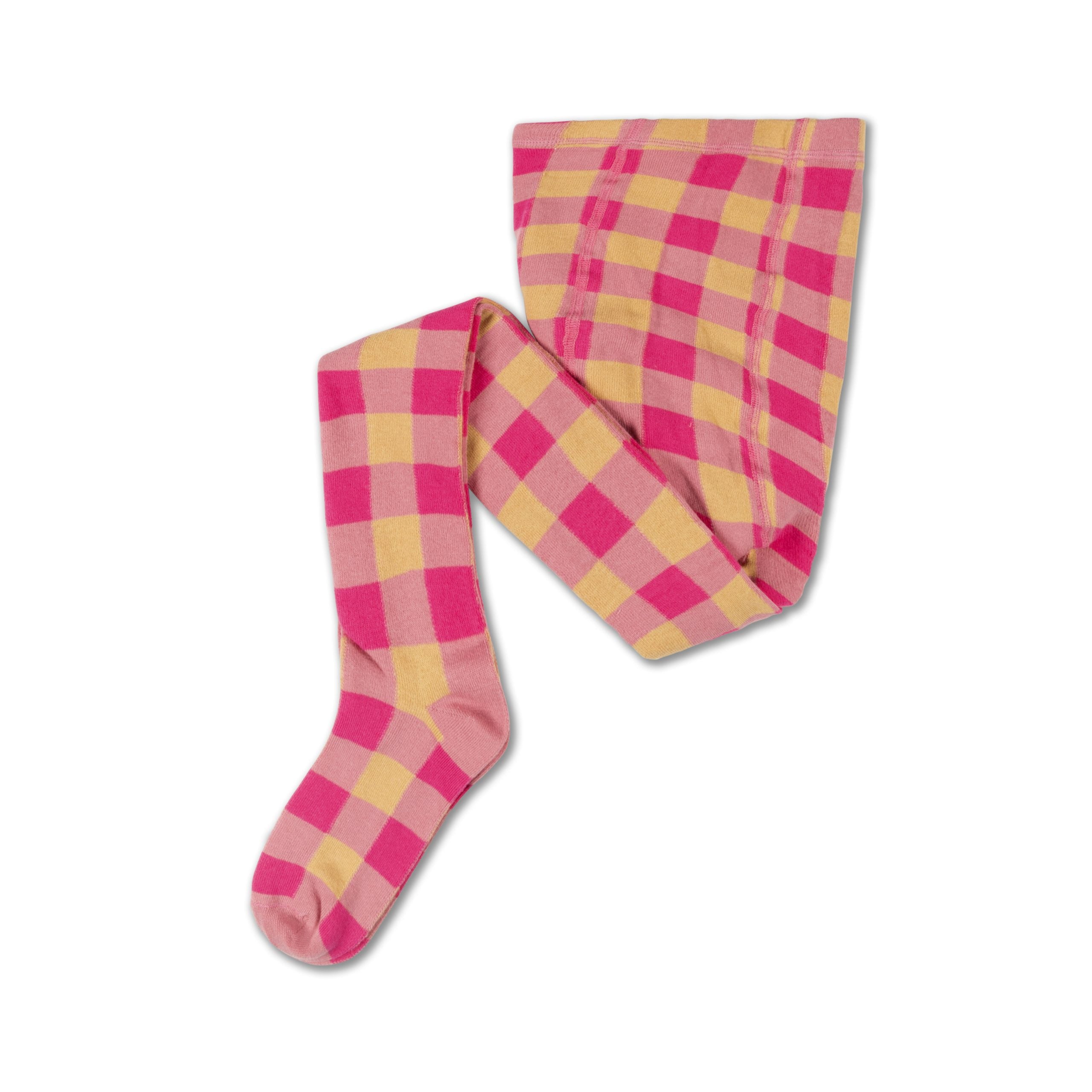 Tights - Hot pink check